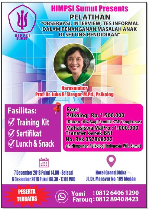 HIMPSI Sumut Present "PELATIHAN"